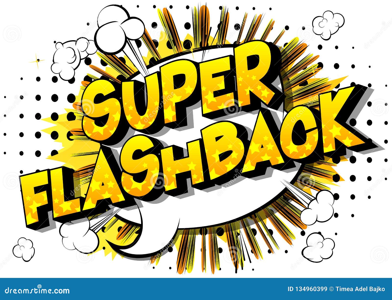 Super Flashback - Vector Illustrated Comic Book Style Words. Stock ...