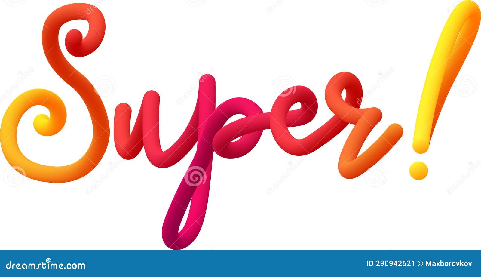 Super Fluid 3d Twist Text Made of Blended Colorful Circles Stock ...