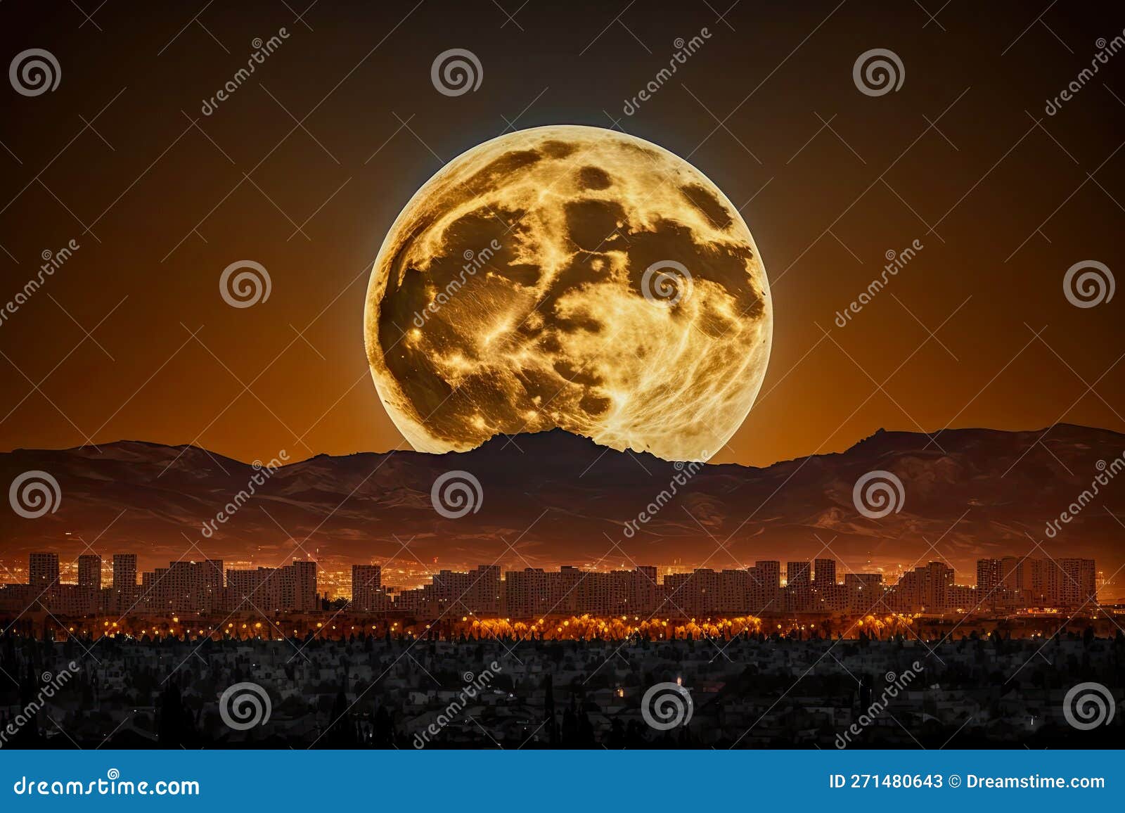 Super Full Blood Moon Reflection Coconut Swimming Pool Royalty-Free ...