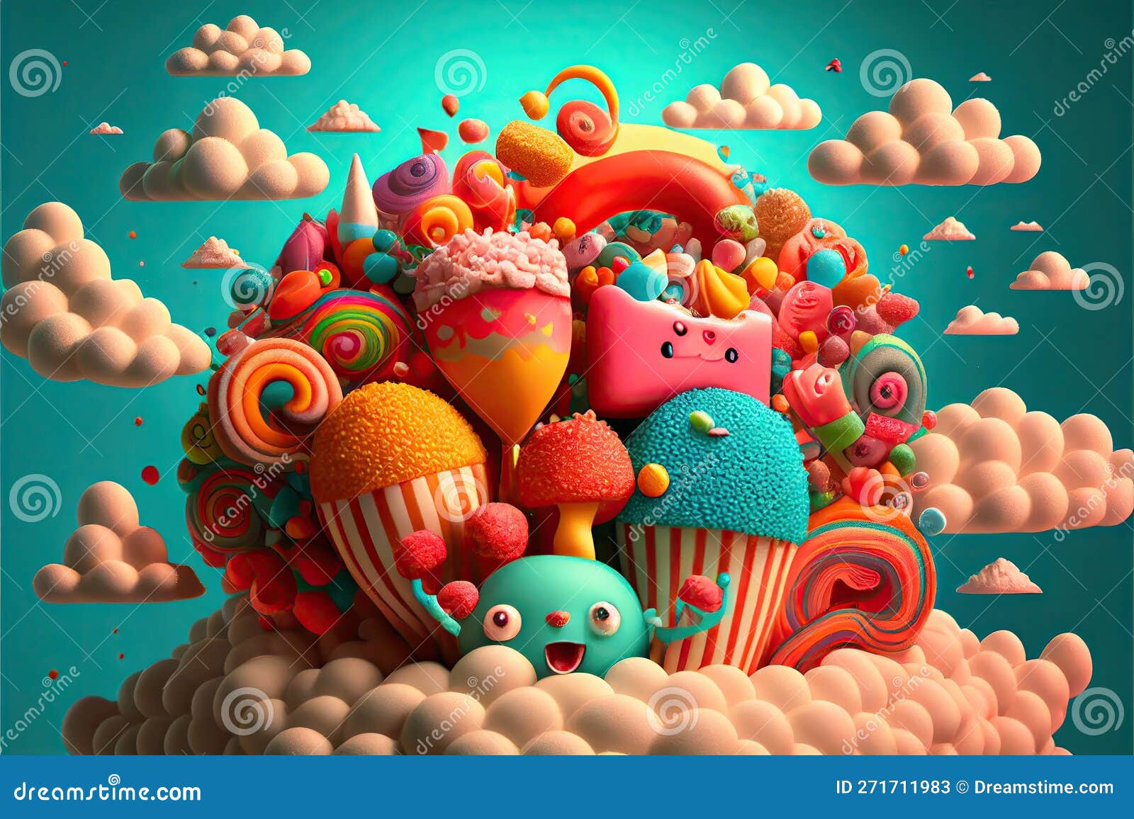Super Fun Cute Candy for Kids , Surreal. Ai Generative Stock ...
