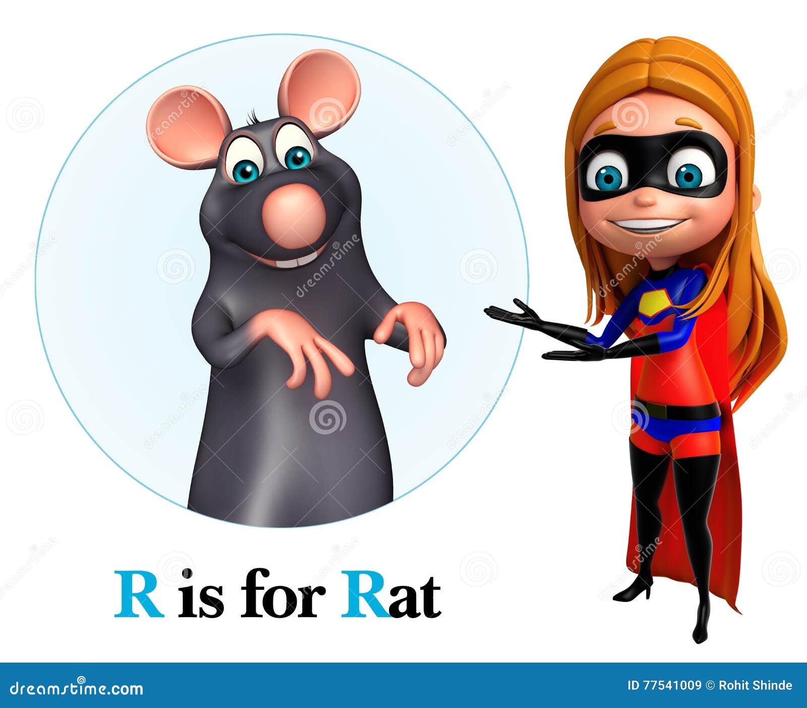 Super girl pointing Rat stock illustration. Illustration of forest ...