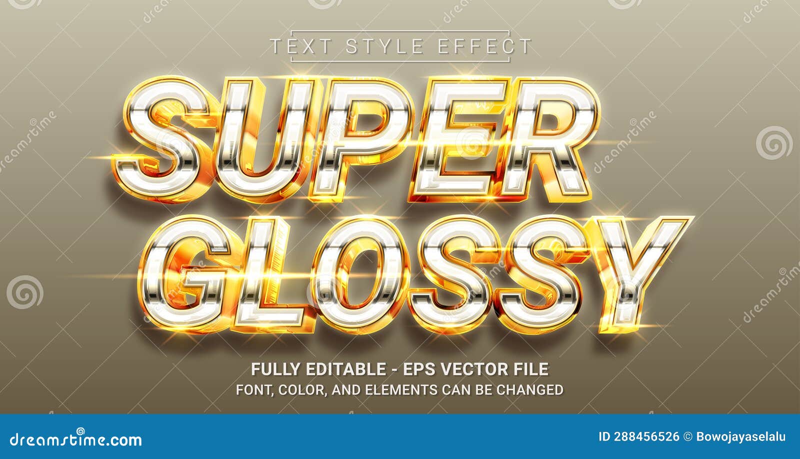 Super Glossy Text Style Effect. Editable Graphic Text Template Stock ...