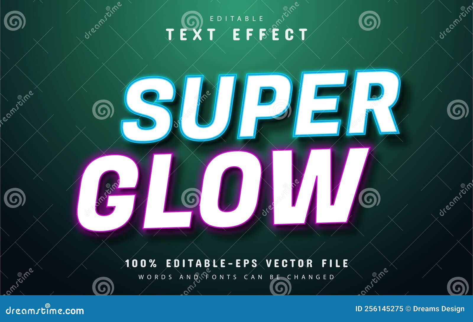 Super Glow Neon Style Text Effect Stock Vector - Illustration of ...