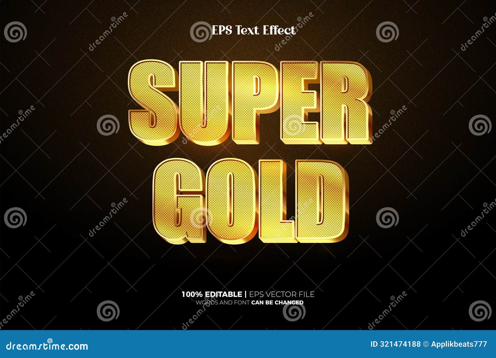 Super Gold Editable Text Effect Logo Template Stock Vector ...