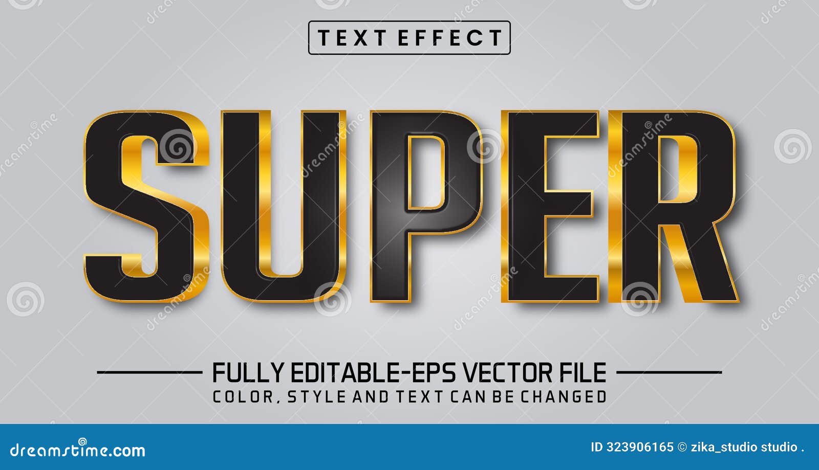 Super Gold Text Effect Editable Plastic Style Text Effect Stock Illustration - Illustration of ...