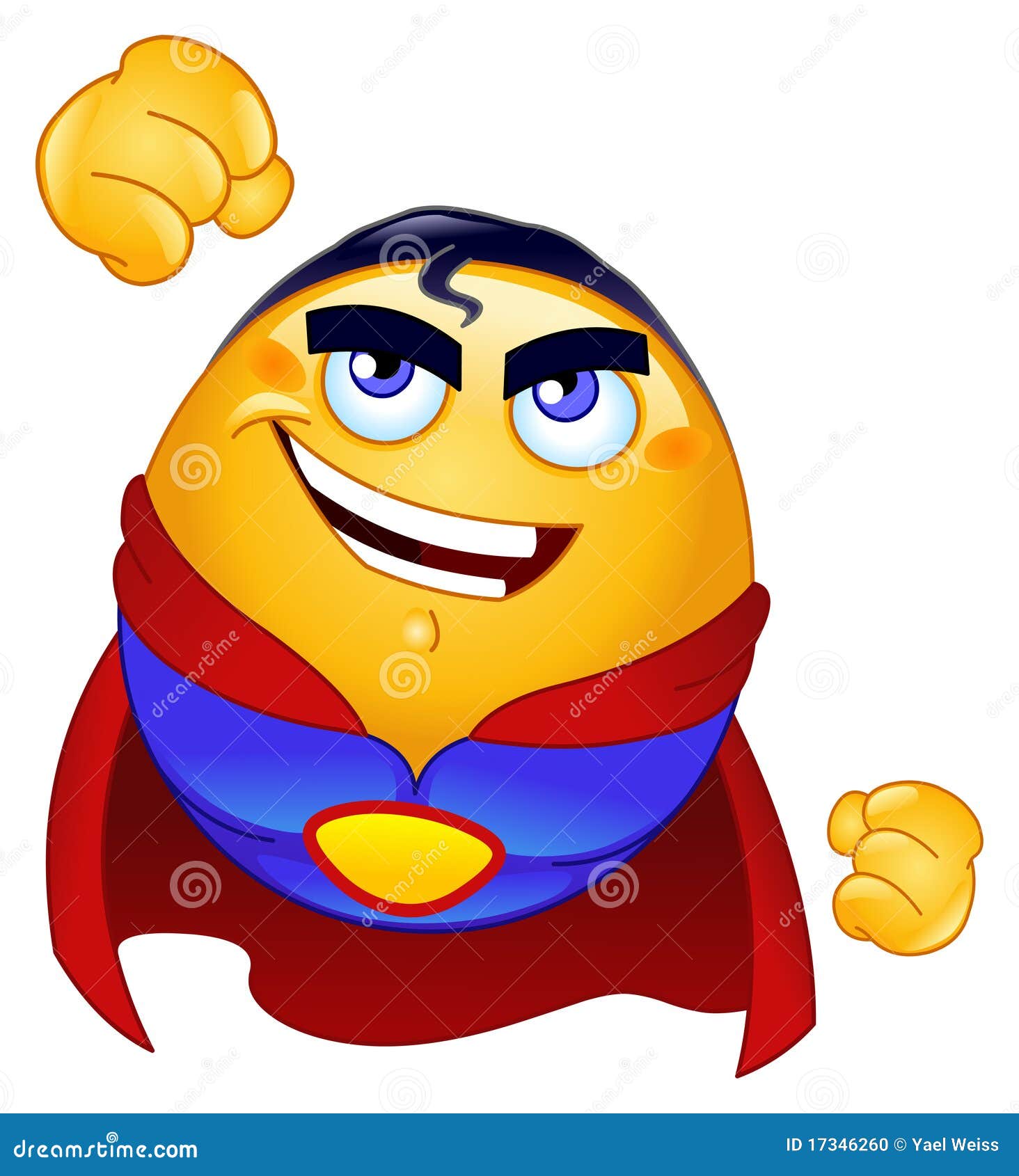 Super held emoticon vector illustratie. Illustratie bestaande uit ...