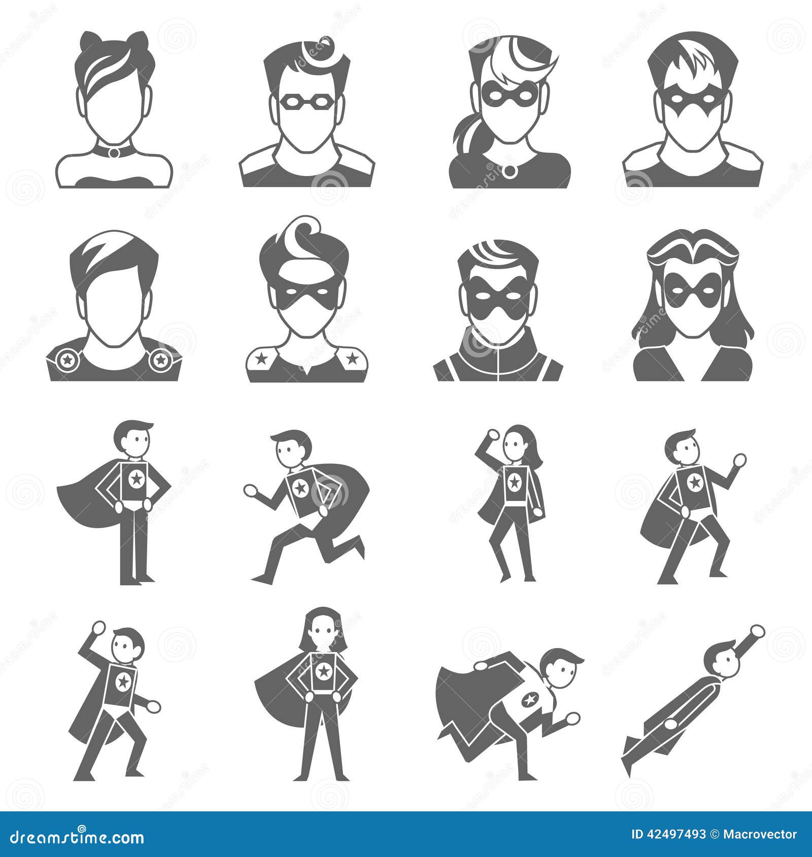 Super heldenpictogram vector illustratie. Illustration of elementen ...