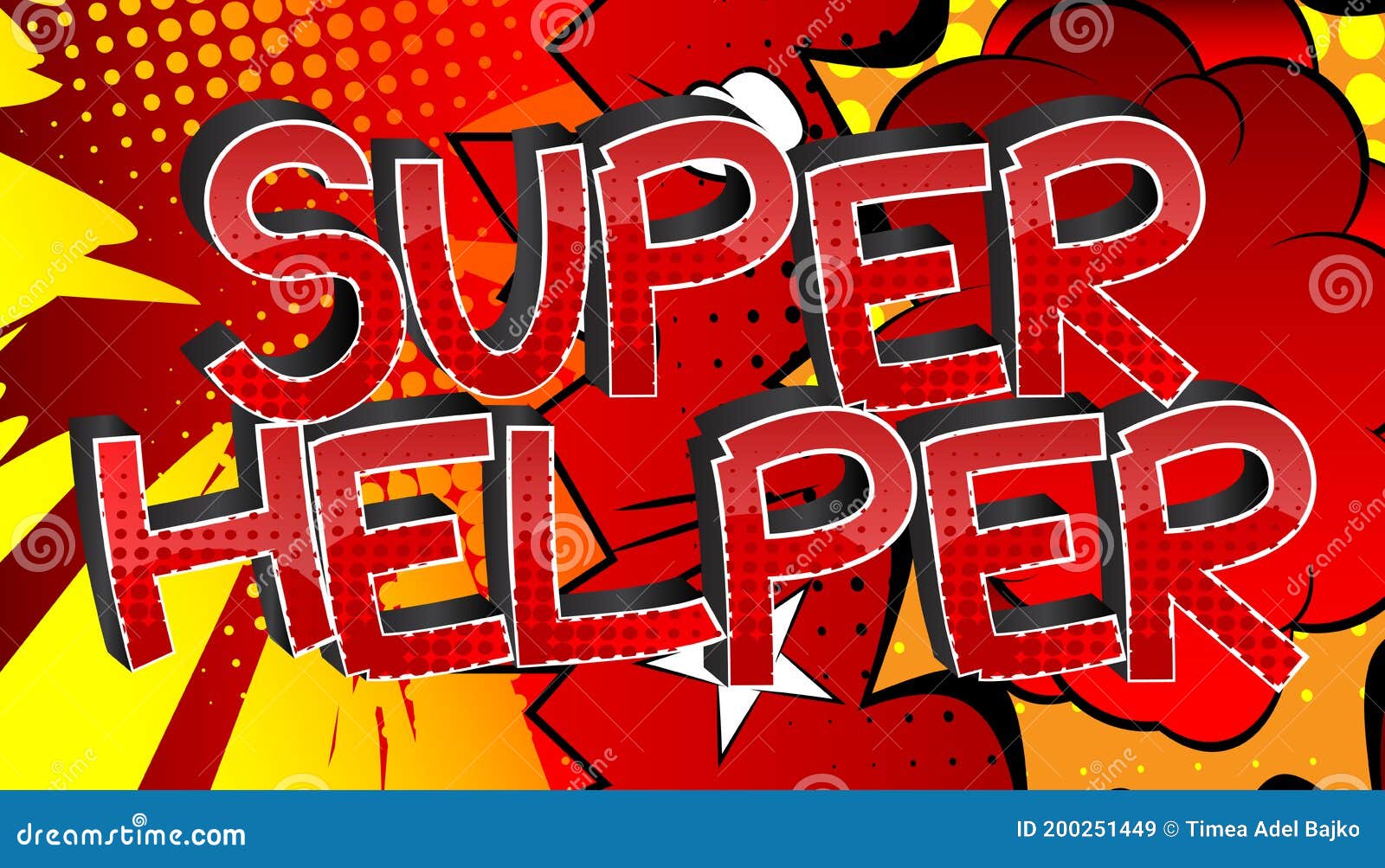 Super Helper Comic Book Style Cartoon Words Stock Vector - Illustration ...