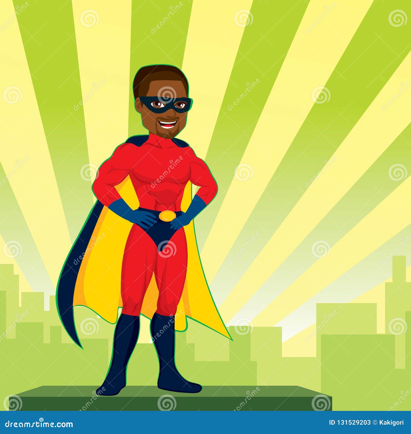 Super-herói afro-americano ilustração do vetor. Ilustração de poderoso ...