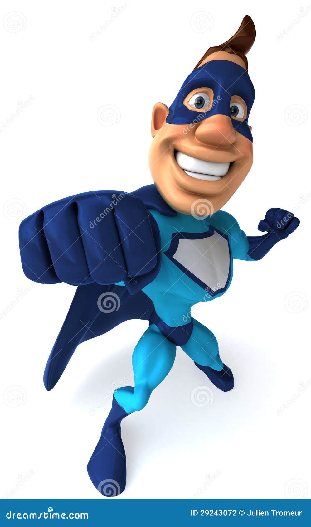 Super-herói azul ilustração stock. Ilustração de muscular - 29243072