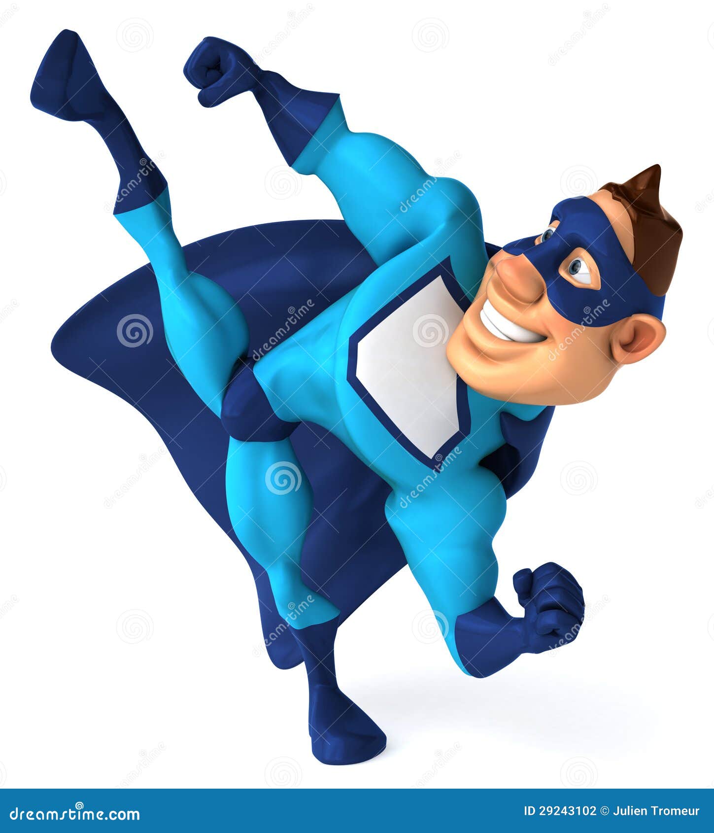 Super-herói azul ilustração stock. Ilustração de animado - 29243102