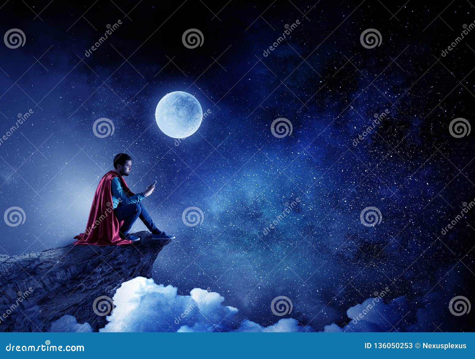Super Hero Alone. Mixed Media Stock Image - Image of ambition, defend ...
