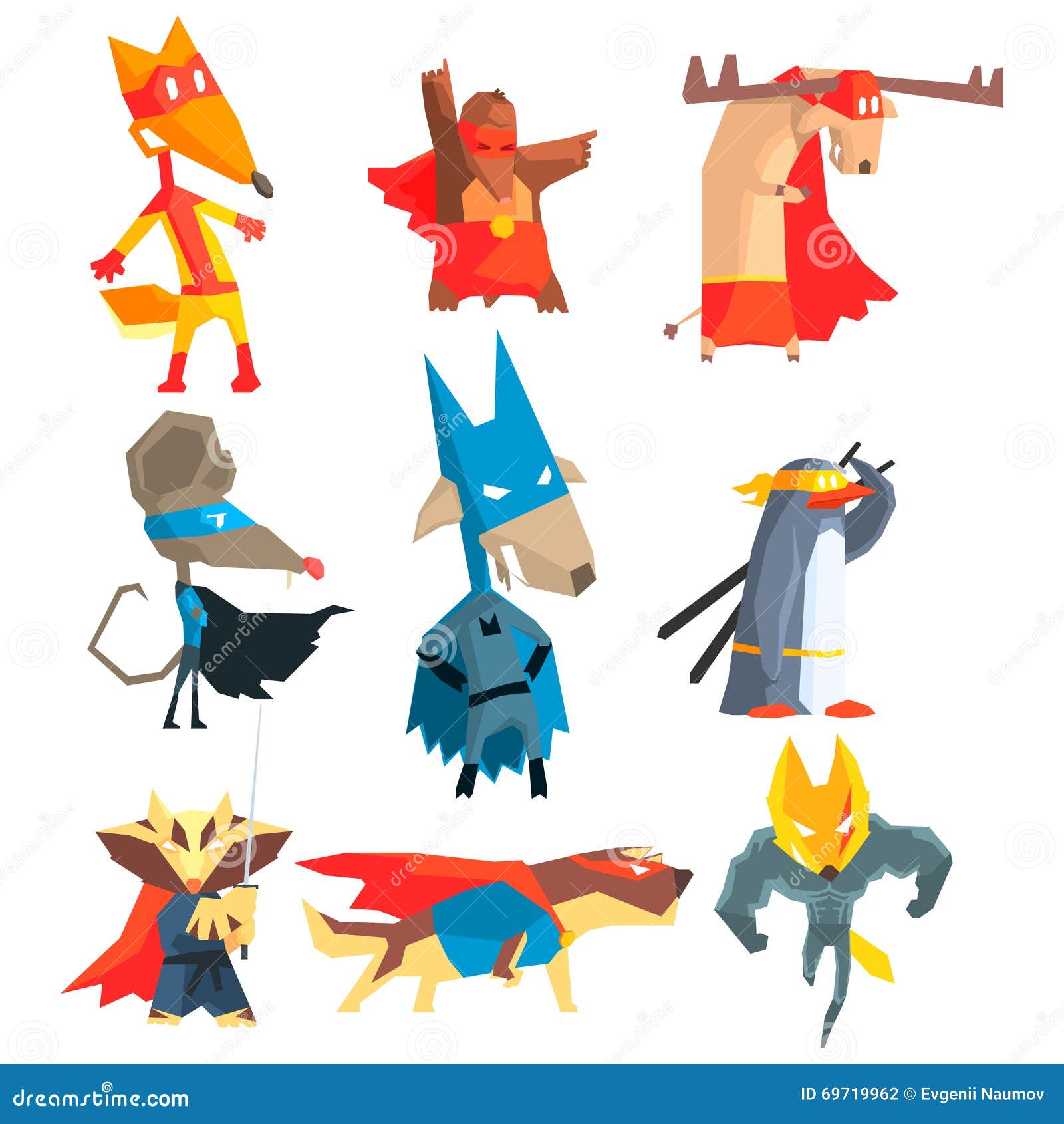 Hero Animals Seamless Pattern. Kids Superhero Beasts, Costume Mask ...