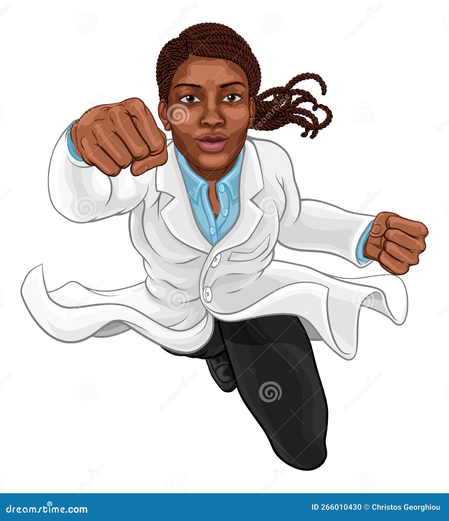 Super Hero Black Woman Scientist Flying Superhero Stock Vector Illustration Of Super