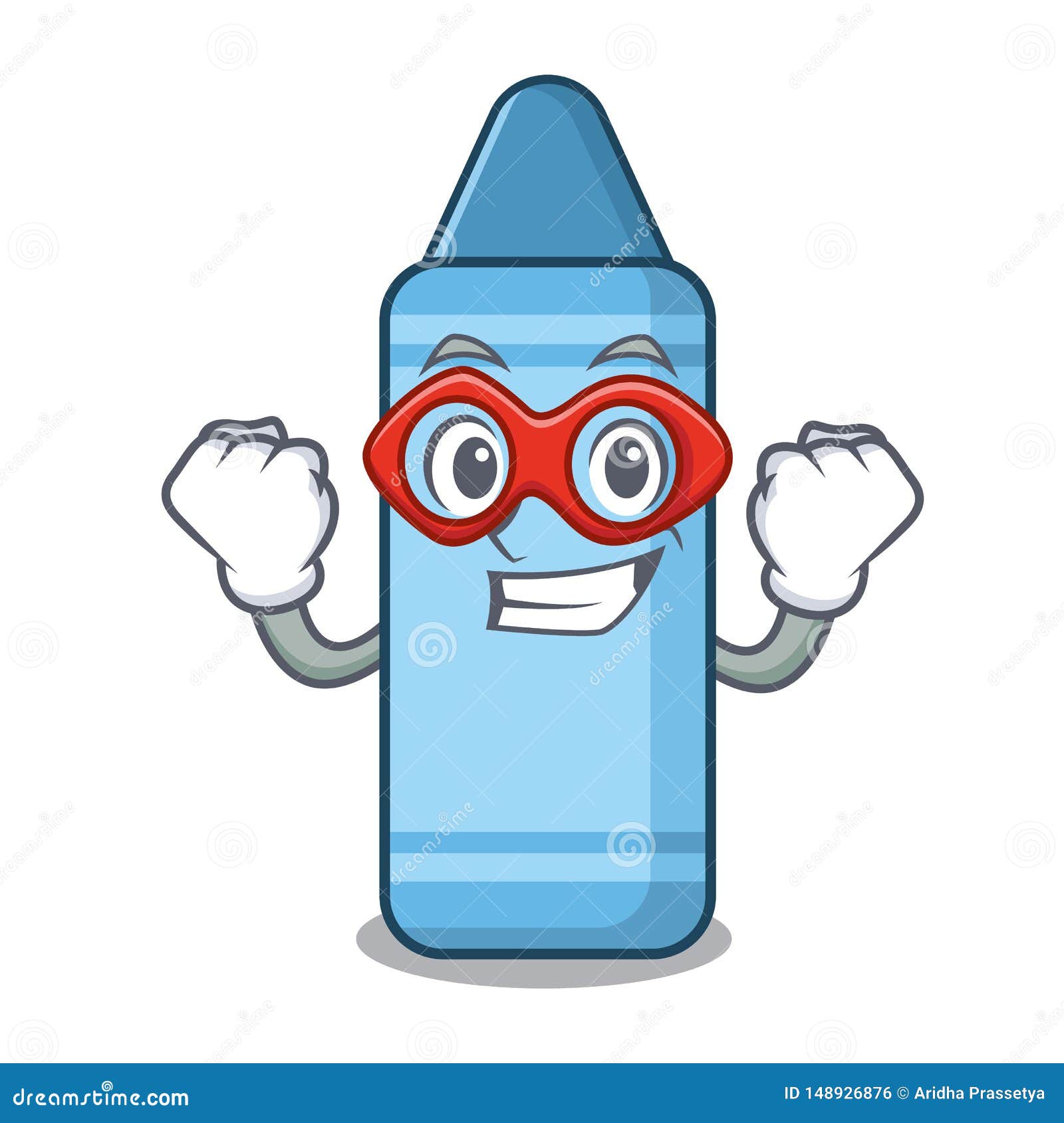 Super Hero Blue Crayon in the Cartoon Column Stock Vector ...