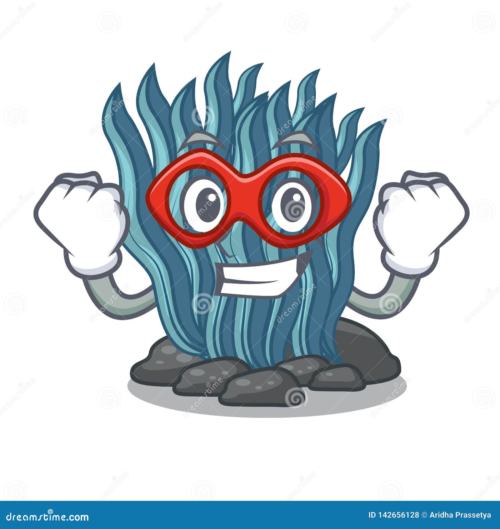 Super Hero Blue Seaweed Isolated in the Character Stock Vector ...