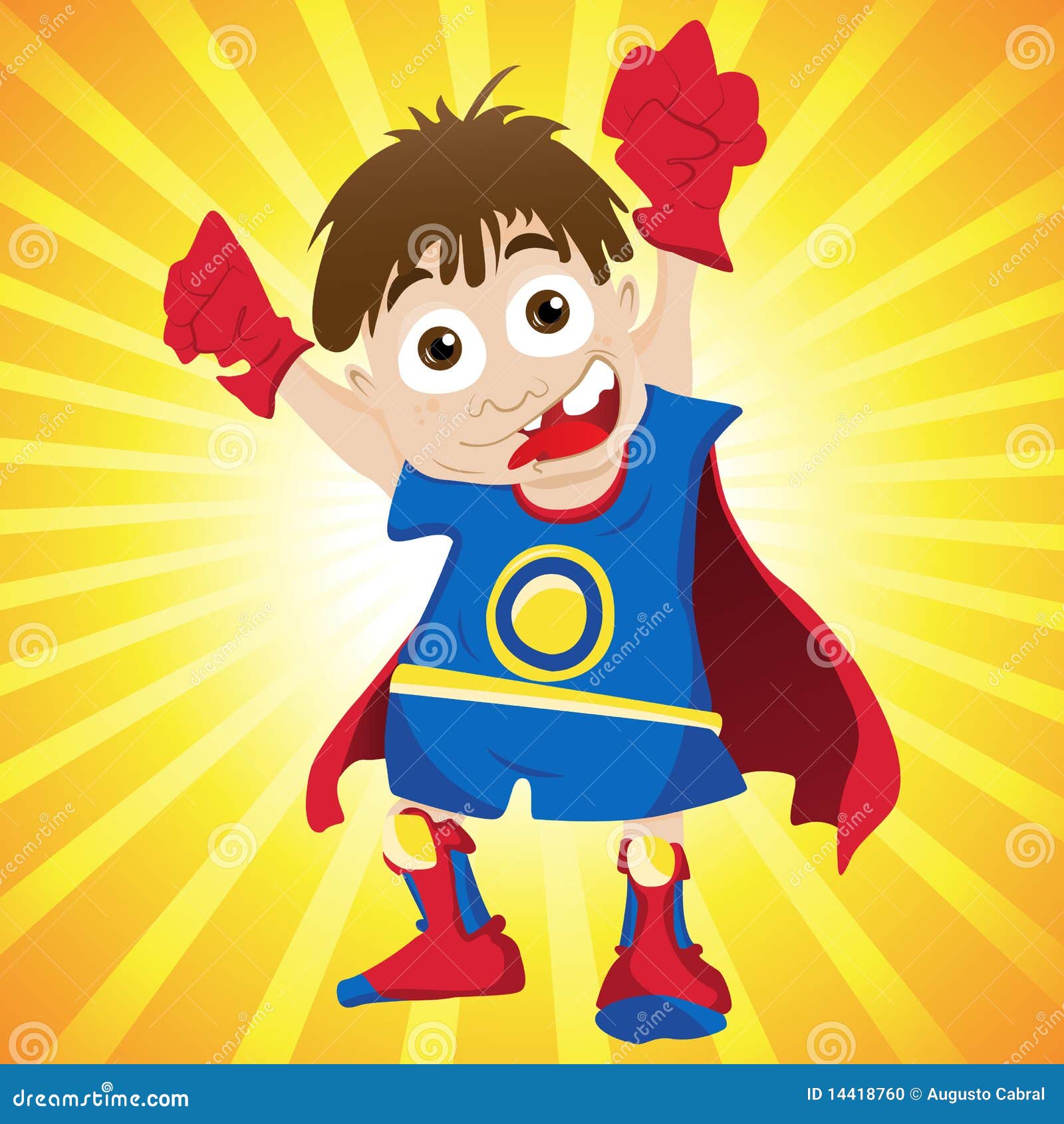 Super hero Boy. stock vector. Illustration of hero, blue - 14418760