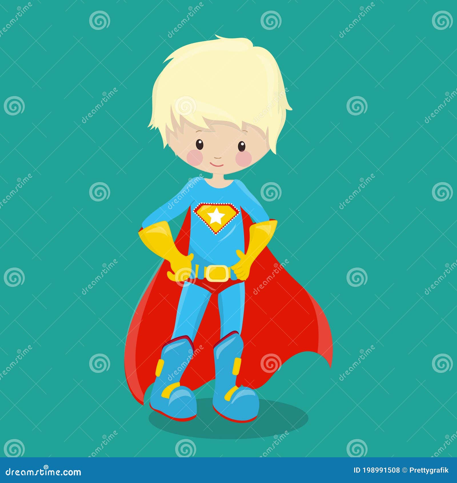 Super Hero Boy Blond Superman 02 Stock Vector - Illustration of hero ...