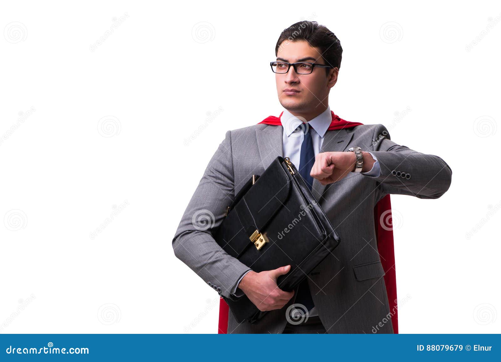 The Super Hero Businessman Isolated on White Stock Image - Image of ...