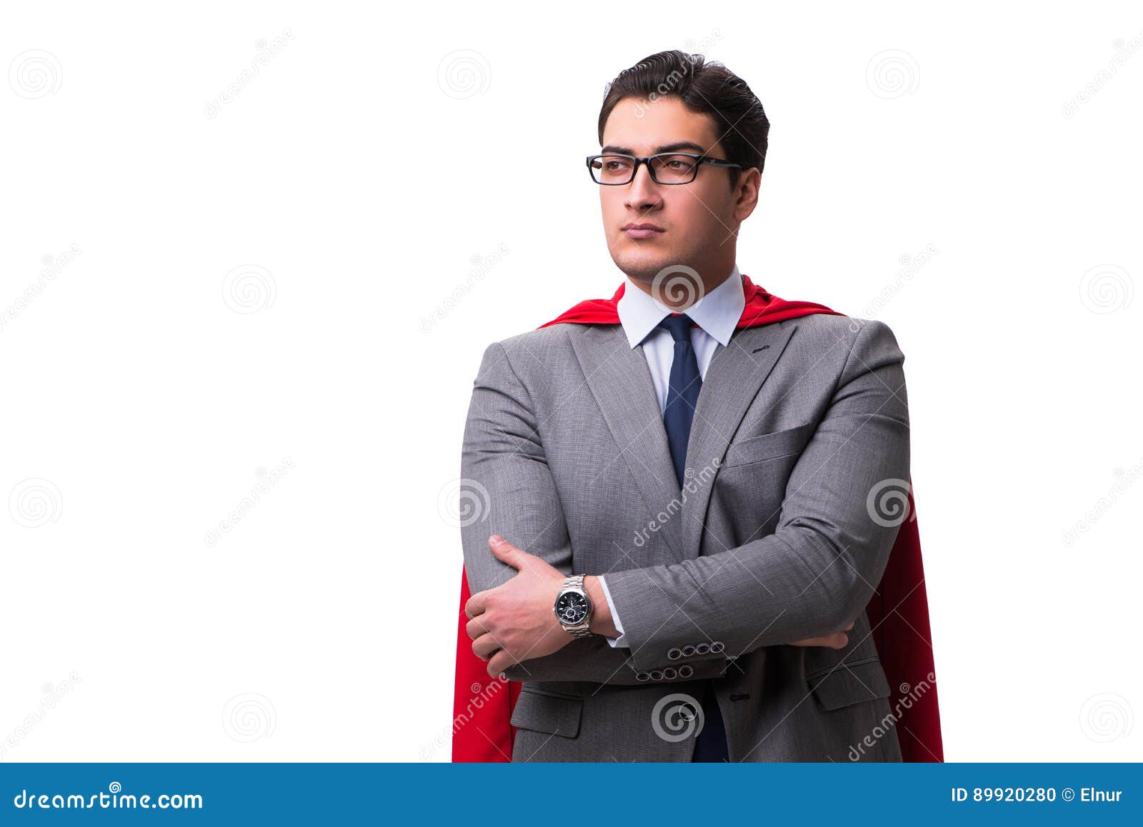 The Super Hero Businessman Isolated on White Stock Photo - Image of ...