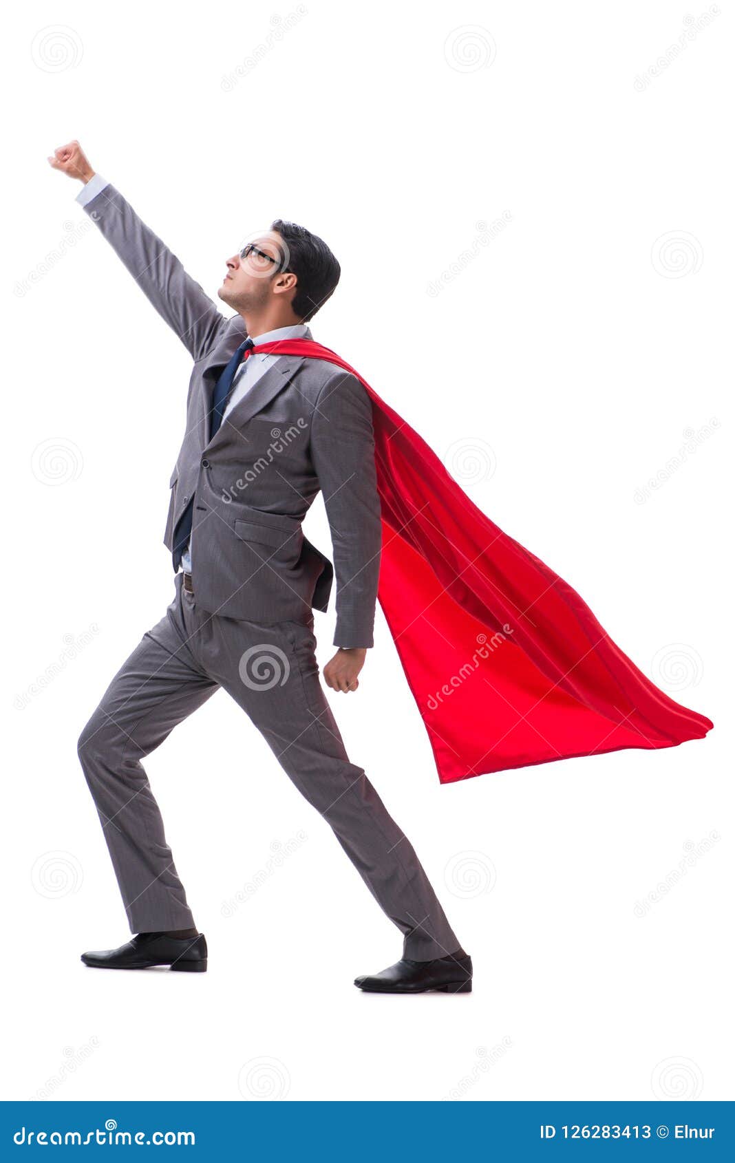 The Super Hero Businessman Isolated on White Background Stock Image ...