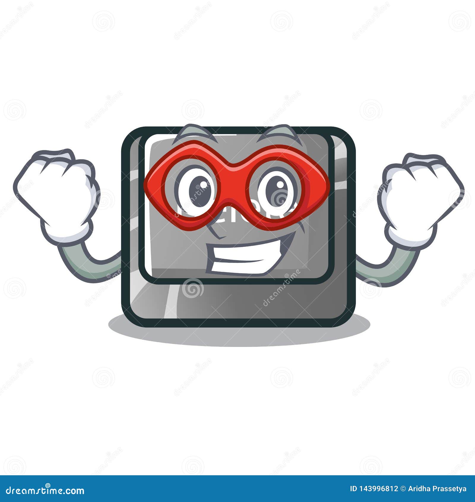 Super Hero Cartoon Delete Button Located on Keyboard Stock Vector ...