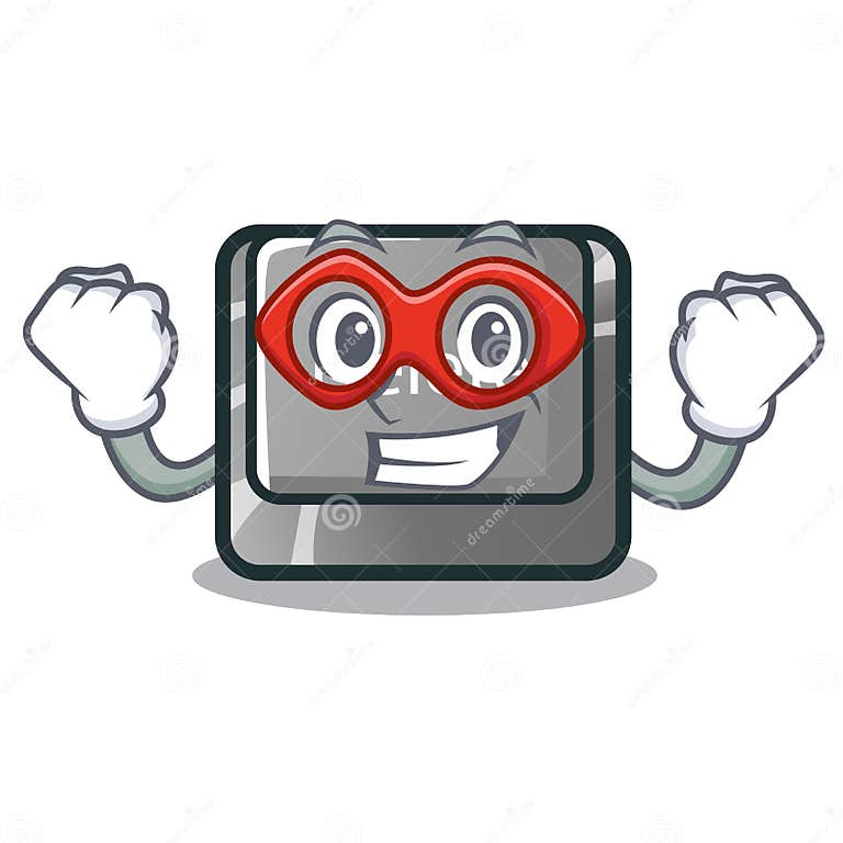 Super Hero Cartoon Delete Button Located on Keyboard Stock Vector ...