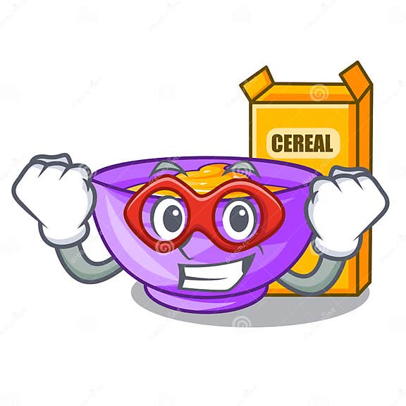 Super Hero Cereal Box In The Character Fridge Stock Vector
