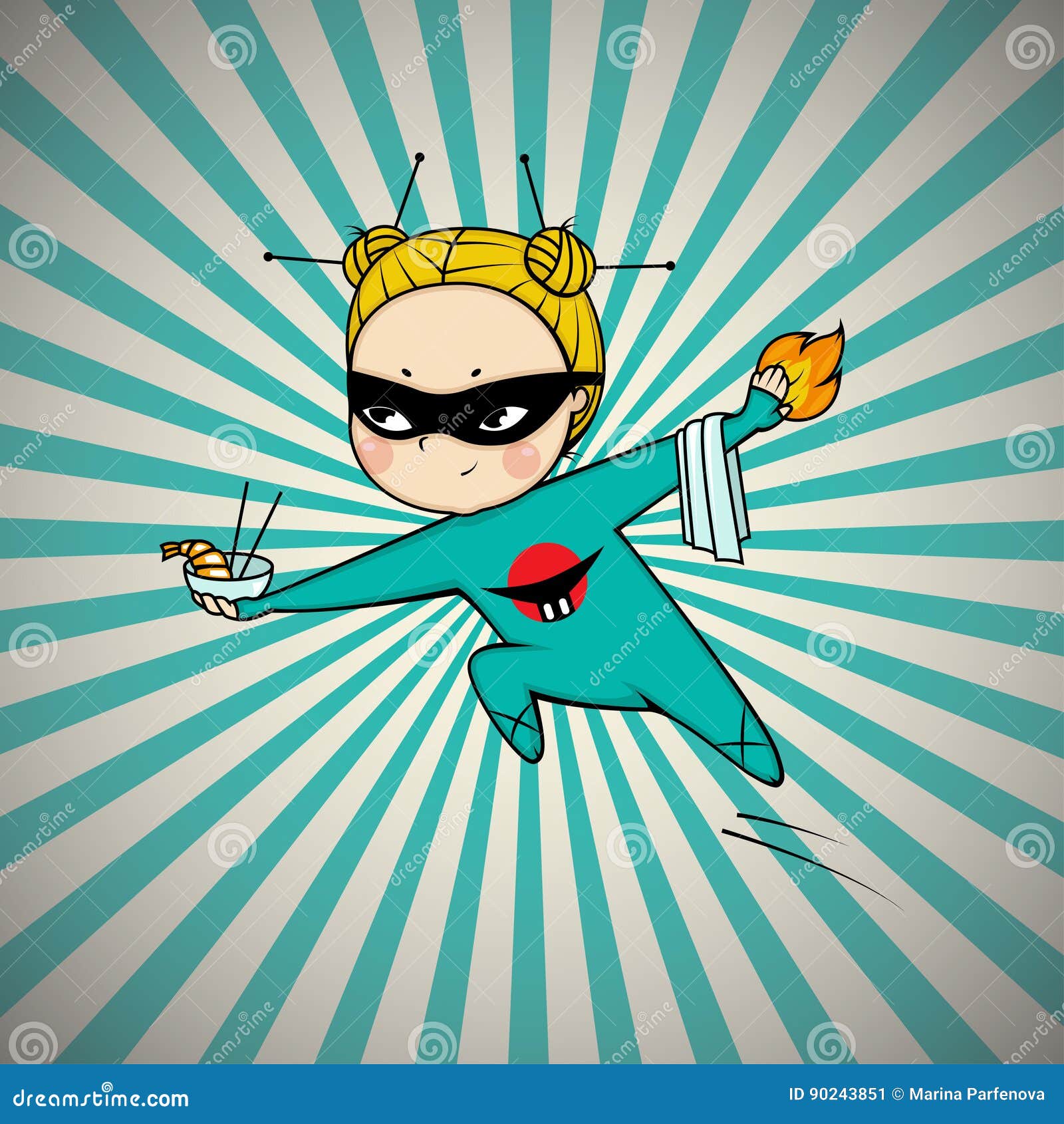 Super Hero Chef of Japanese Cuisine Stock Vector - Illustration of ...