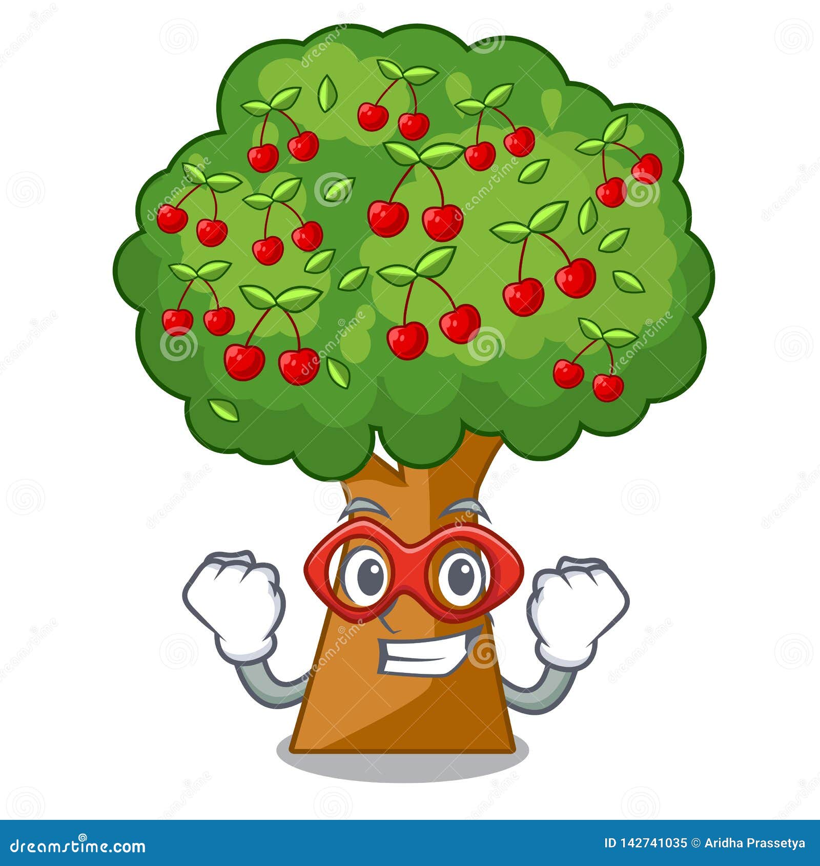 Super Hero Cherry Tree Isolated in the Mascot Stock Vector ...