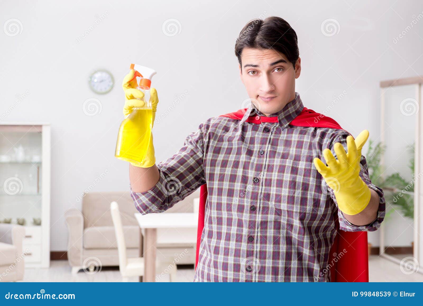 The the Super Hero Cleaner Doing Housework Stock Image - Image of home ...