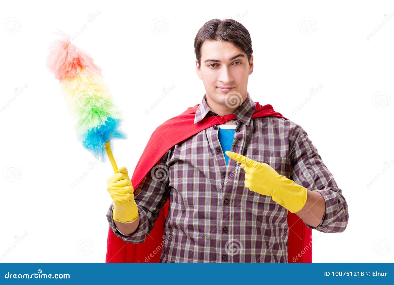 The Super Hero Cleaner Isolated on White Stock Photo - Image of ...