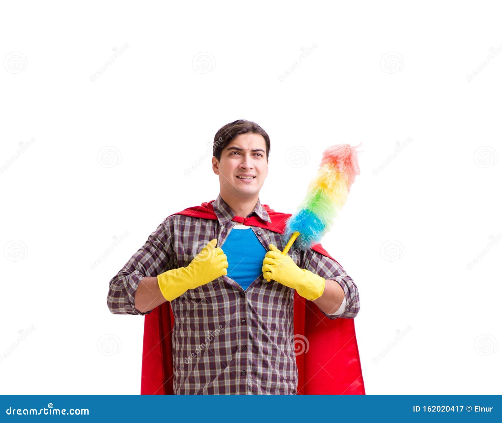 Super Hero Cleaner Isolated on White Stock Image - Image of courage ...