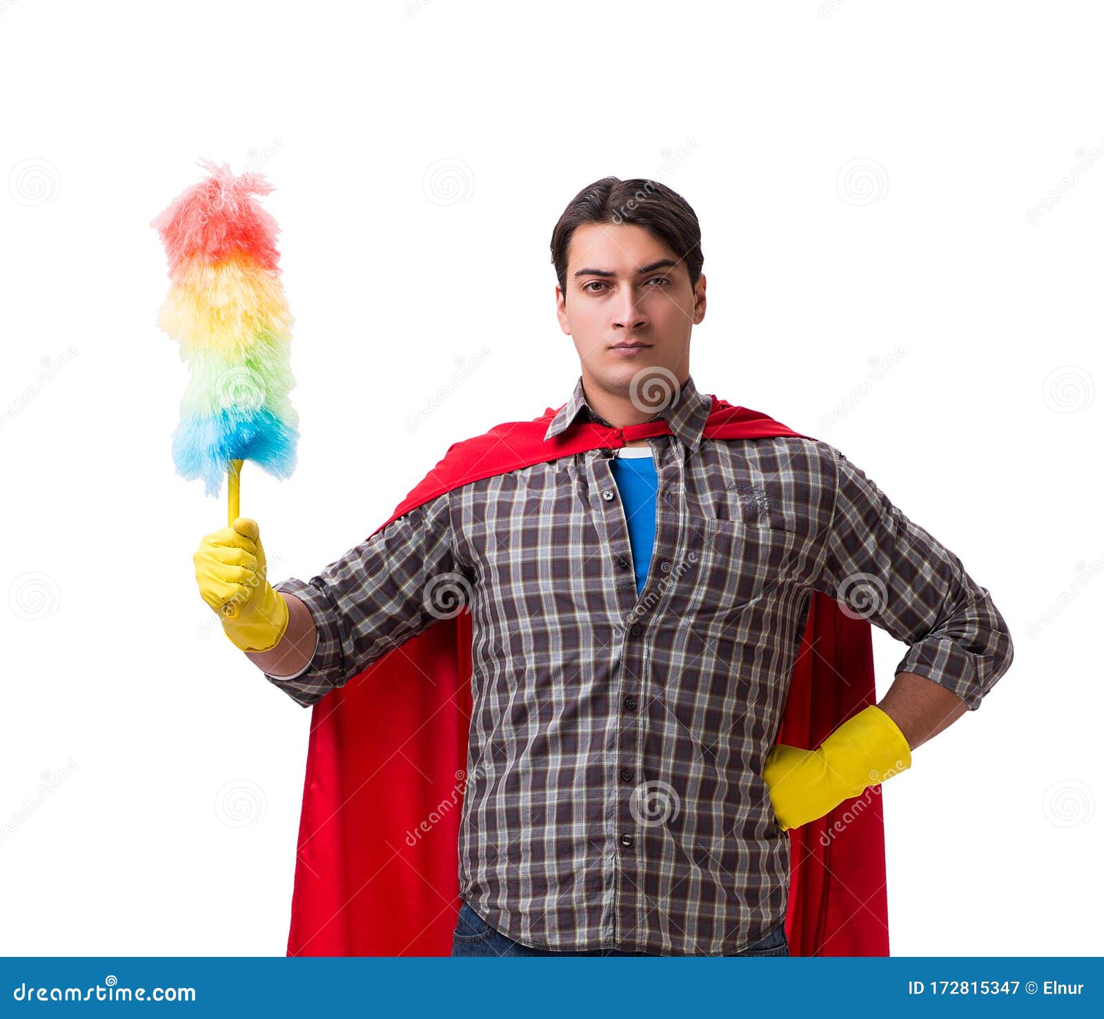 Super Hero Cleaner Isolated on White Stock Image - Image of brush ...