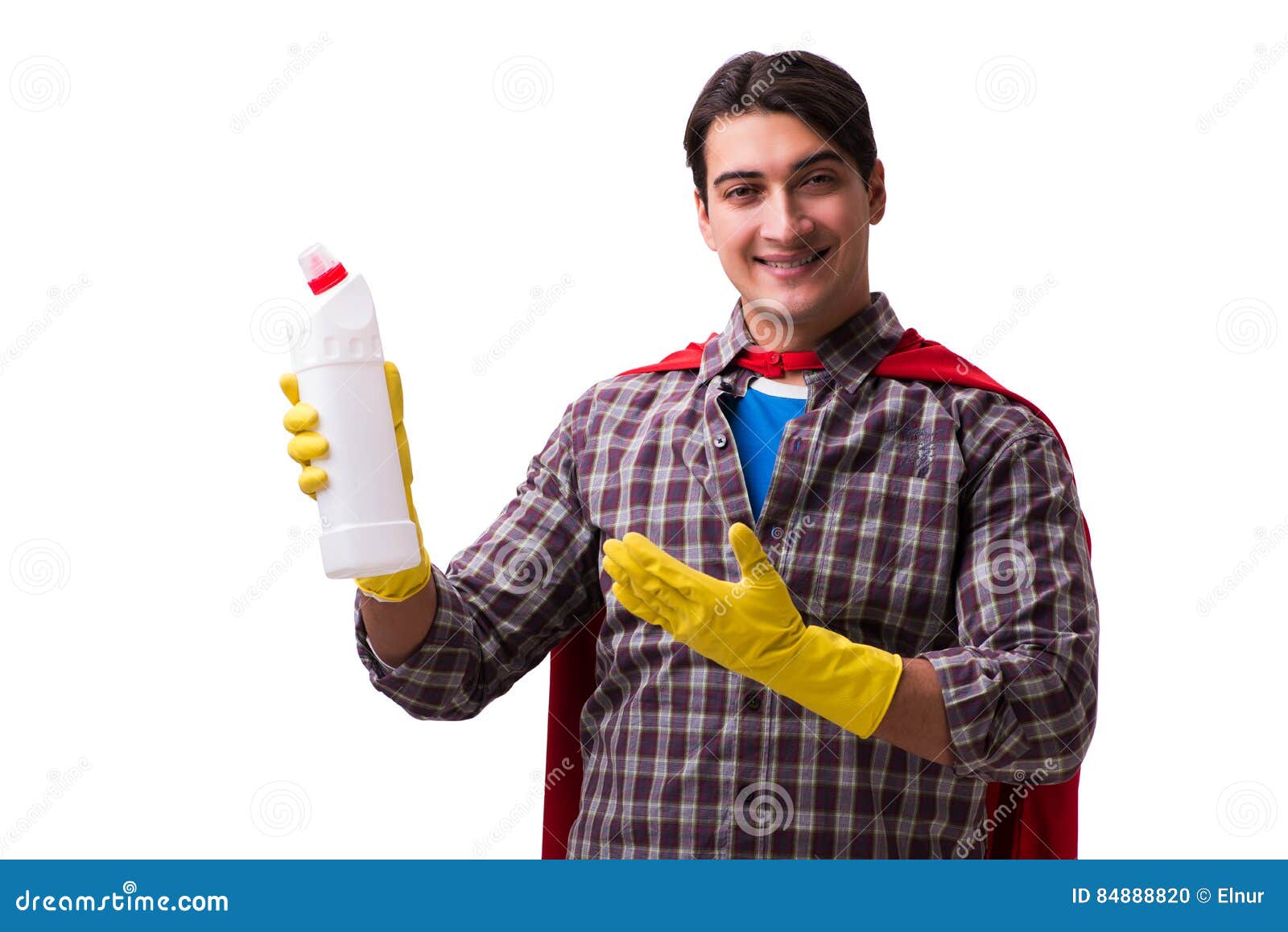 The Super Hero Cleaner Isolated on White Stock Photo - Image of ...