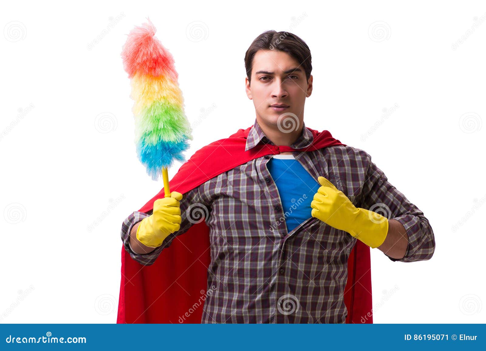The Super Hero Cleaner Isolated on White Stock Image - Image of ...