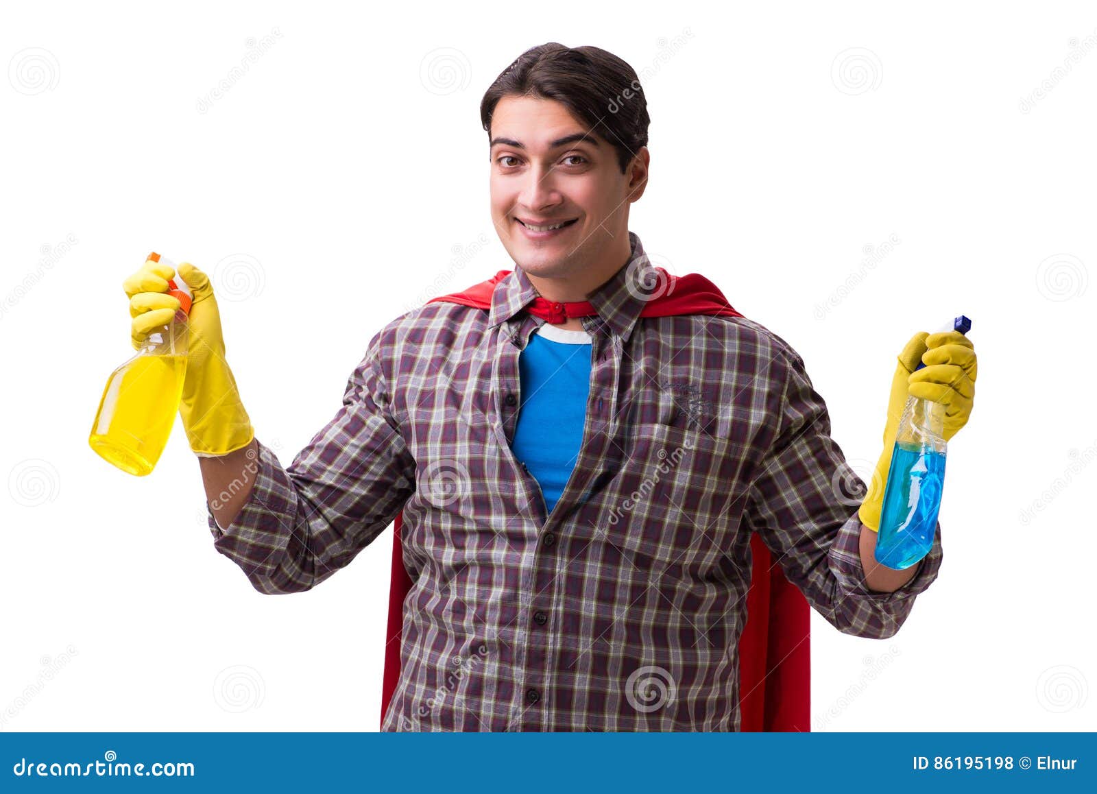 The Super Hero Cleaner Isolated on White Stock Photo - Image of hygiene ...