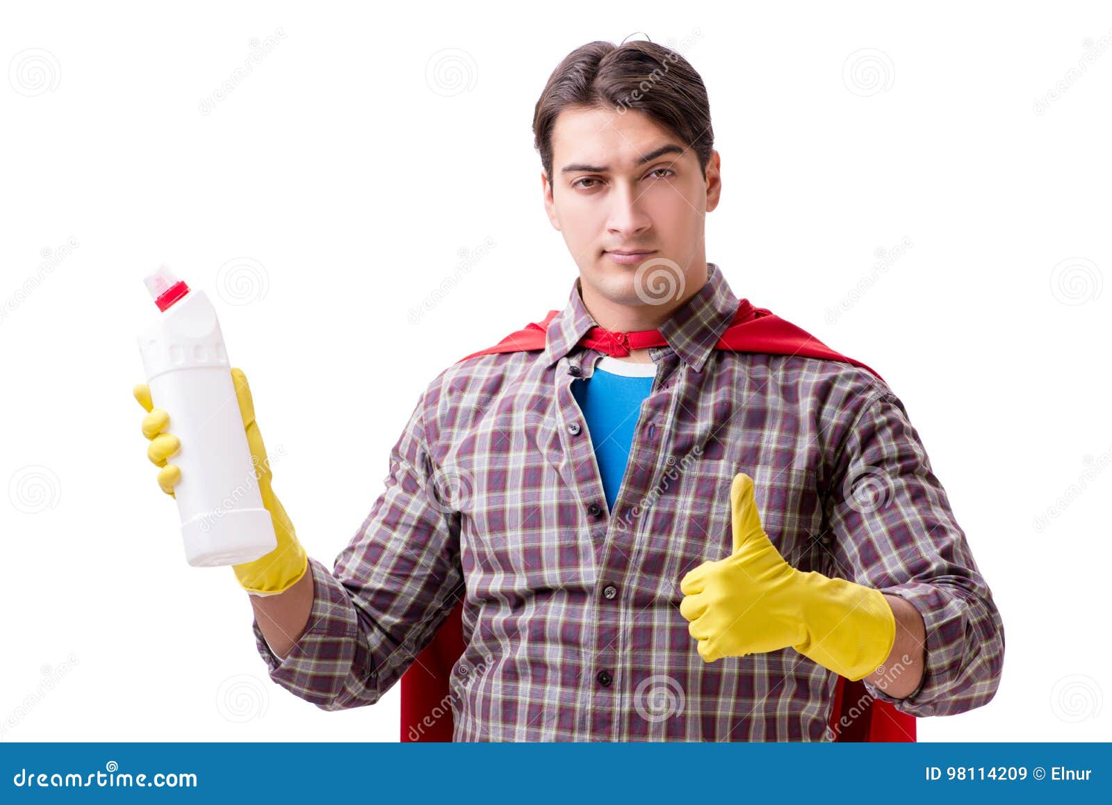 The Super Hero Cleaner Isolated on White Stock Image - Image of ...