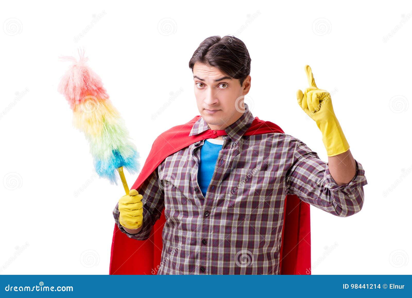The Super Hero Cleaner Isolated on White Stock Photo - Image of cleaner ...