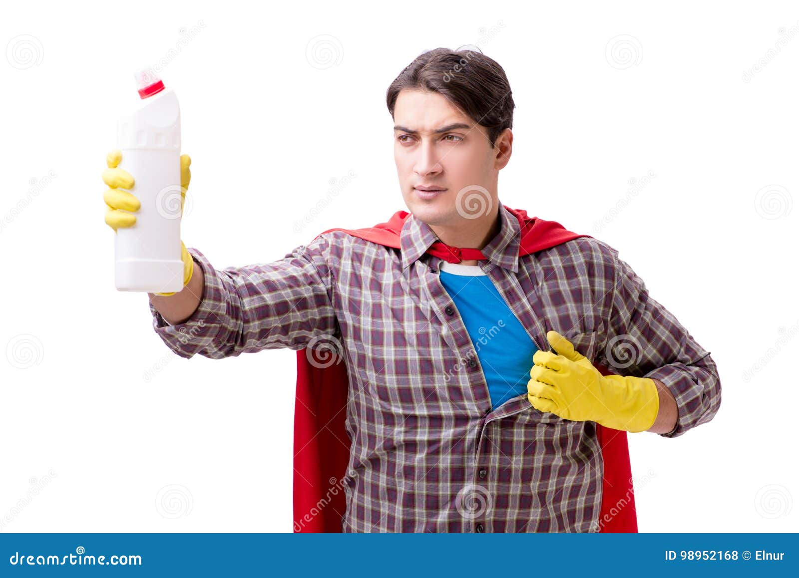 The Super Hero Cleaner Isolated on White Stock Photo - Image of dusty ...