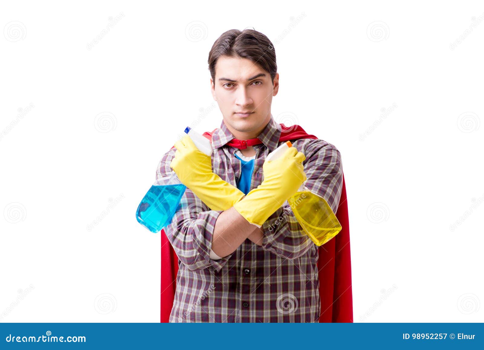 The Super Hero Cleaner Isolated on White Stock Image - Image of house ...