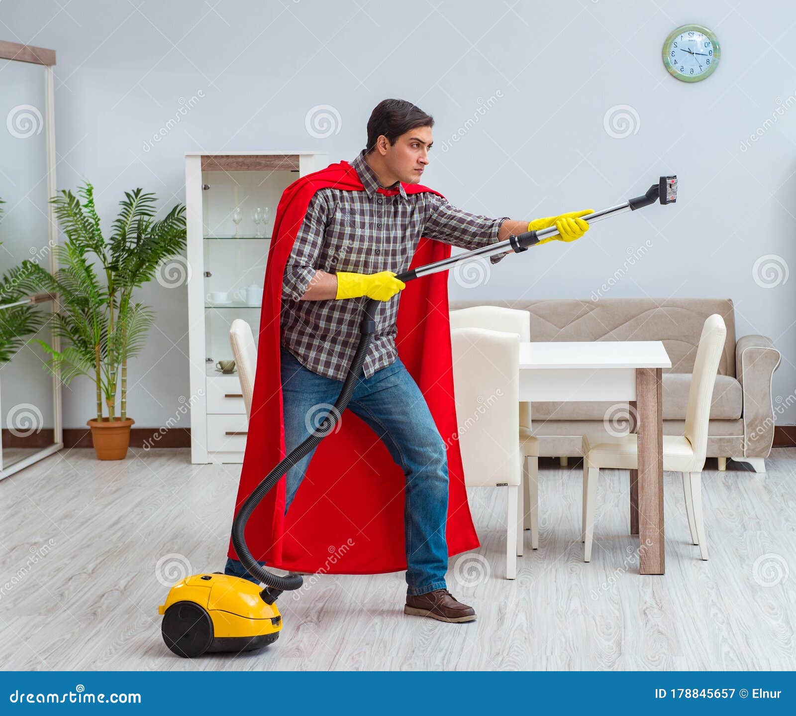 Super Hero Cleaner Working at Home Stock Image - Image of home ...
