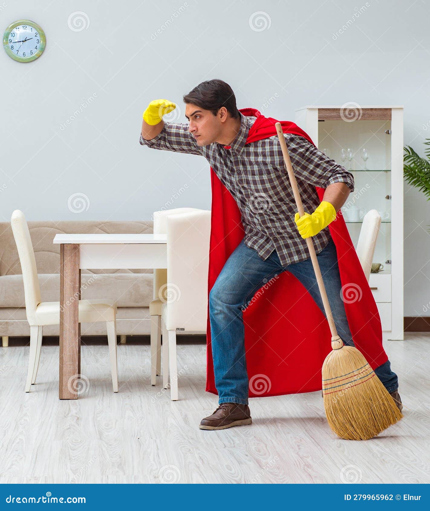 Super Hero Cleaner Working at Home Stock Photo - Image of mess, house ...