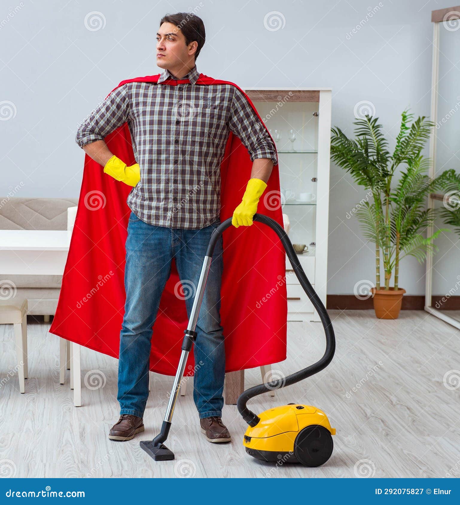 Super Hero Cleaner Working at Home Stock Image - Image of leadership ...