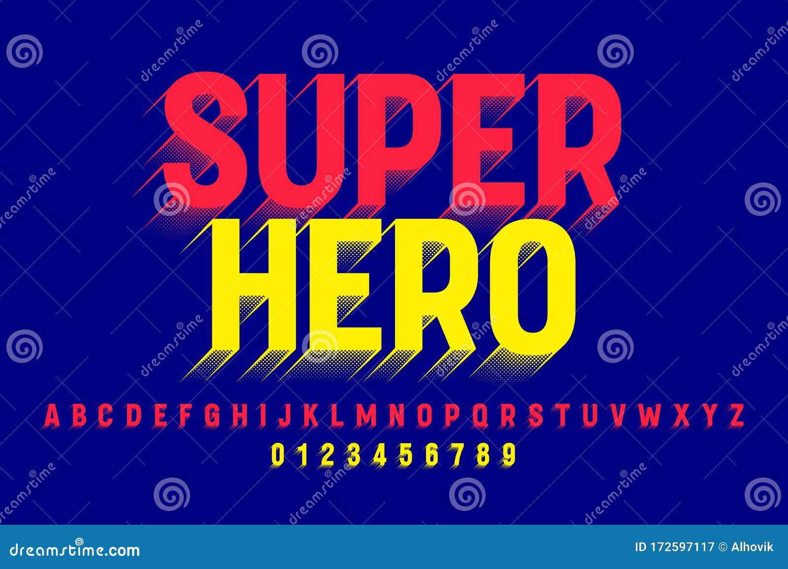 Super Hero Comics Style Font Stock Vector - Illustration of shadow ...