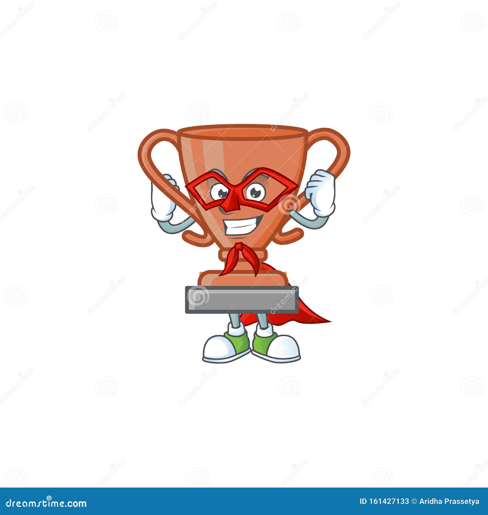 Super Hero Cup Bronze Trophy for Win Collection. Stock Vector ...