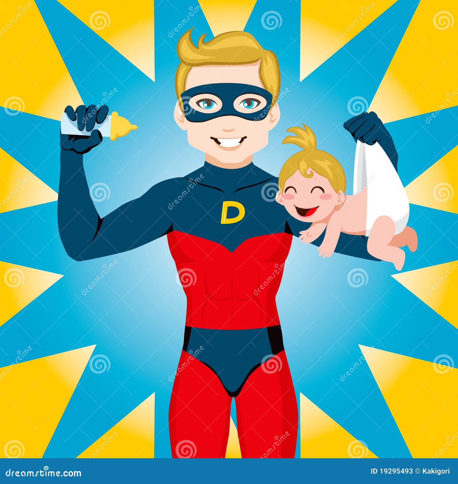Super Hero Dad stock vector. Illustration of family, baby - 19295493