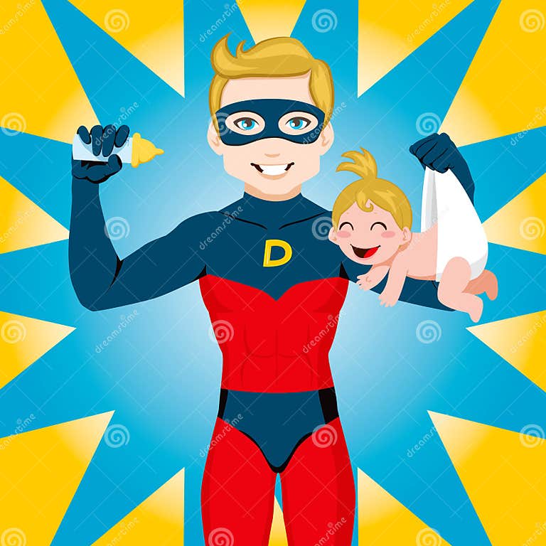 Super Hero Dad stock vector. Illustration of family, baby - 19295493