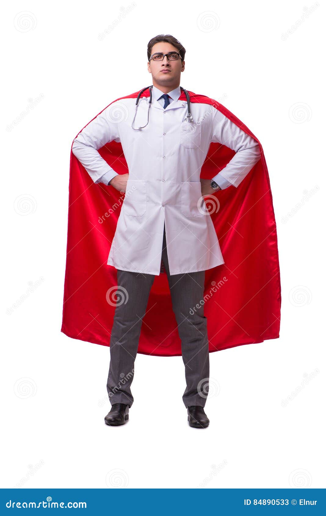The Super Hero Doctor Isolated on White Stock Image - Image of health ...
