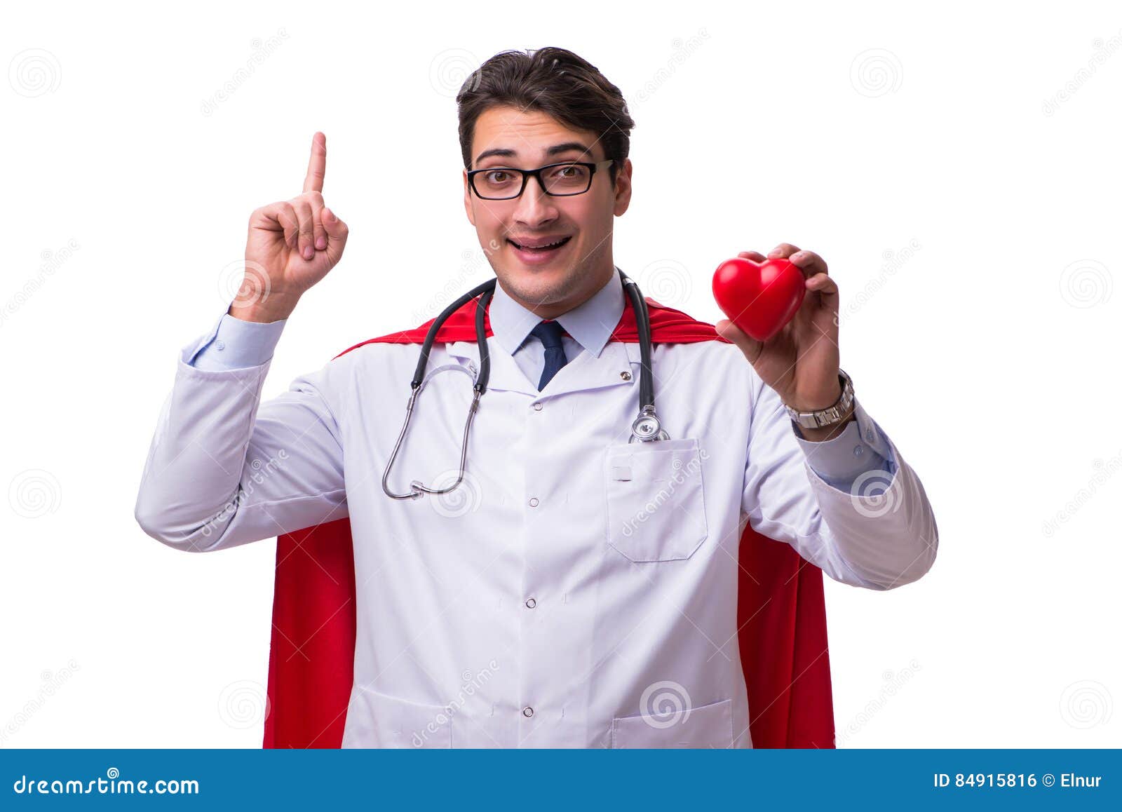 The Super Hero Doctor Isolated on White Stock Photo - Image of cardio ...